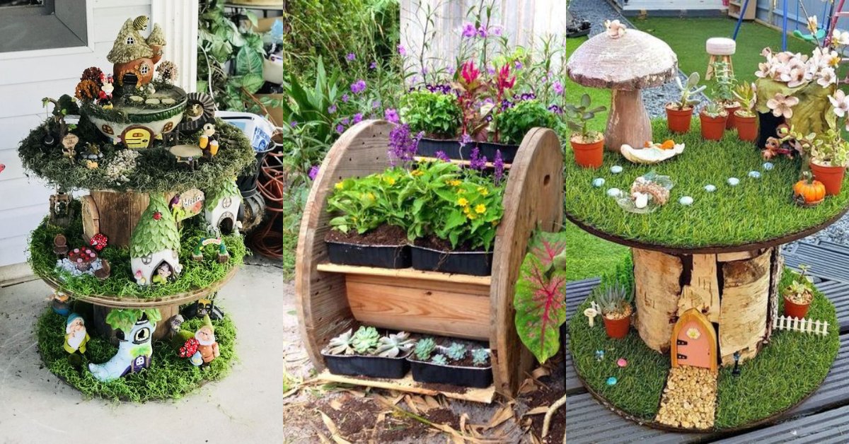 Hermosos Jardines Hechos Con Rollos De Madera